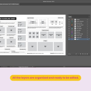 Horizontal Brand Guideline Sheet Template - Etsy