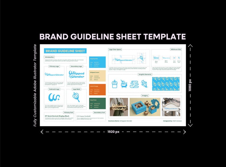 Horizontal Brand Guideline Sheet Template - Etsy