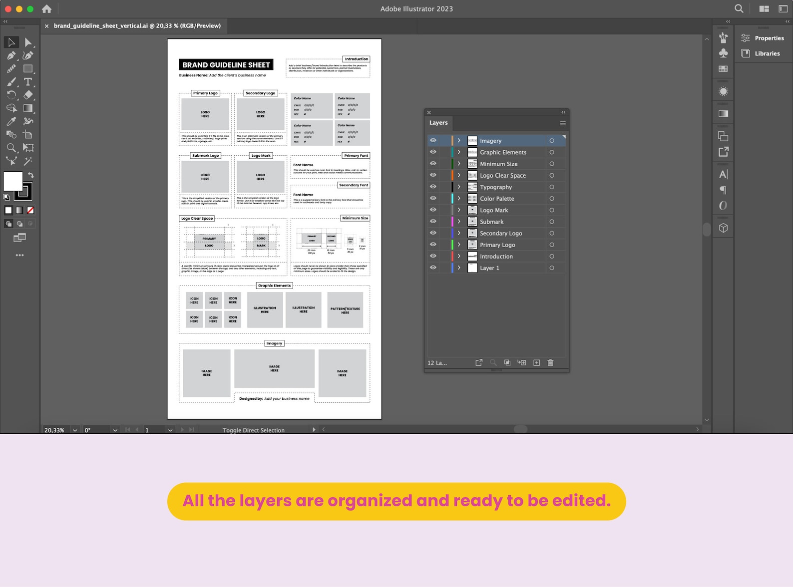 Vertical Brand Guideline Sheet Template - Etsy