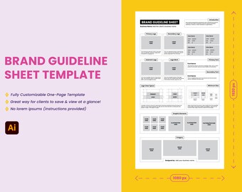 Horizontal Brand Guideline Sheet Template - Etsy