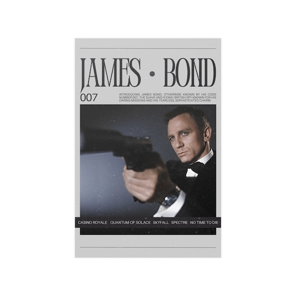 James Bond Paper Poster - Etsy