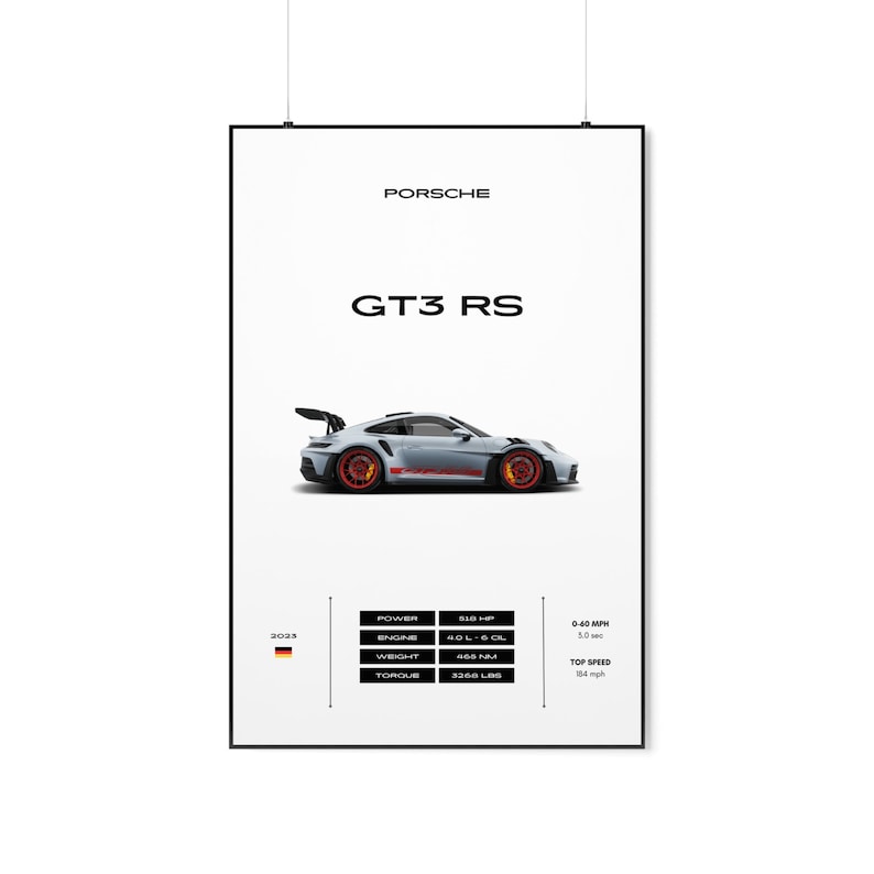 Porsche 911 GT3 RS Minimal Poster - Etsy