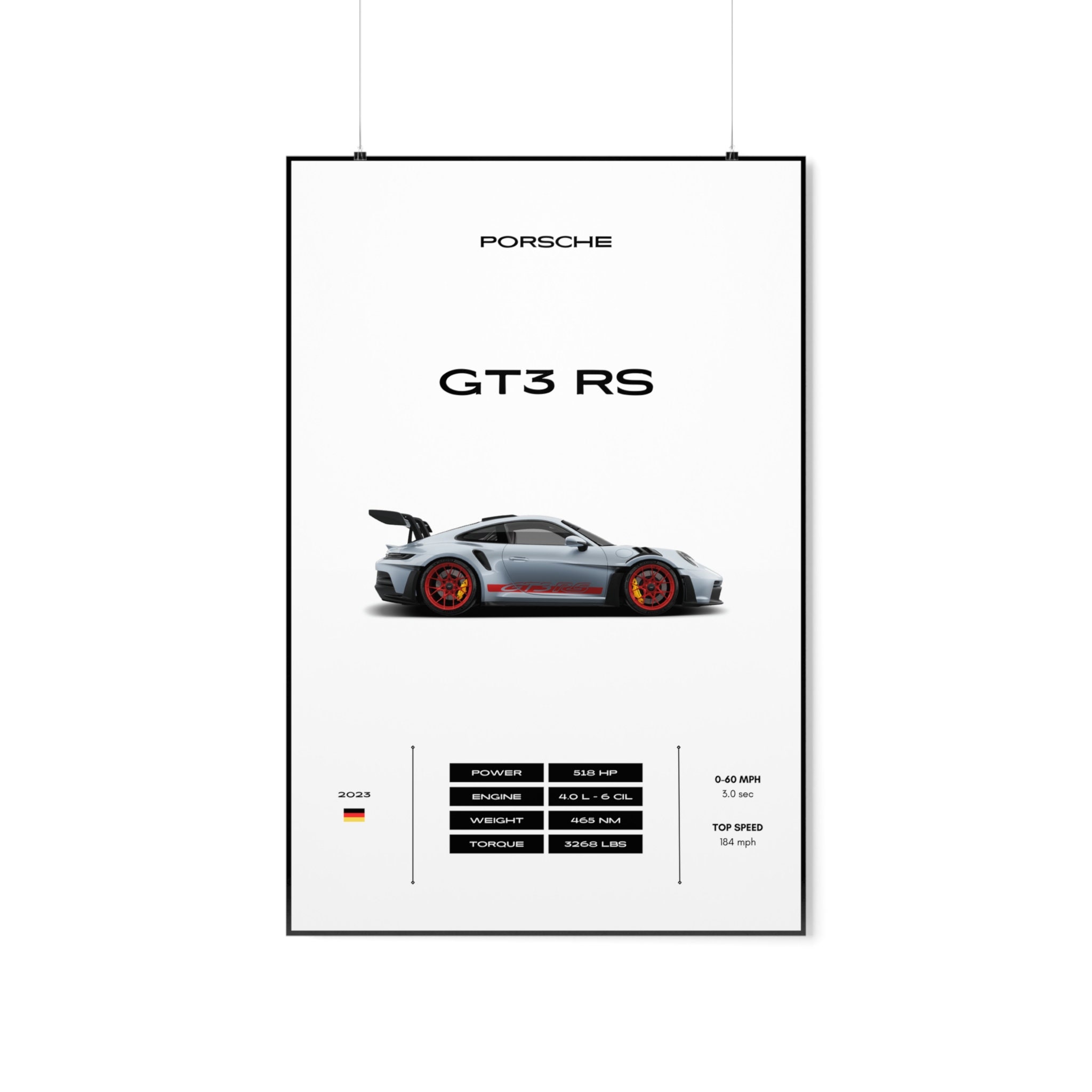 Porsche 911 GT3 RS Minimal Poster - Etsy
