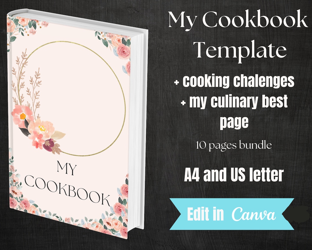 EDITABLE Cookbook Template, Recipe Book Template BUNDLE, Cookbook Kit ...