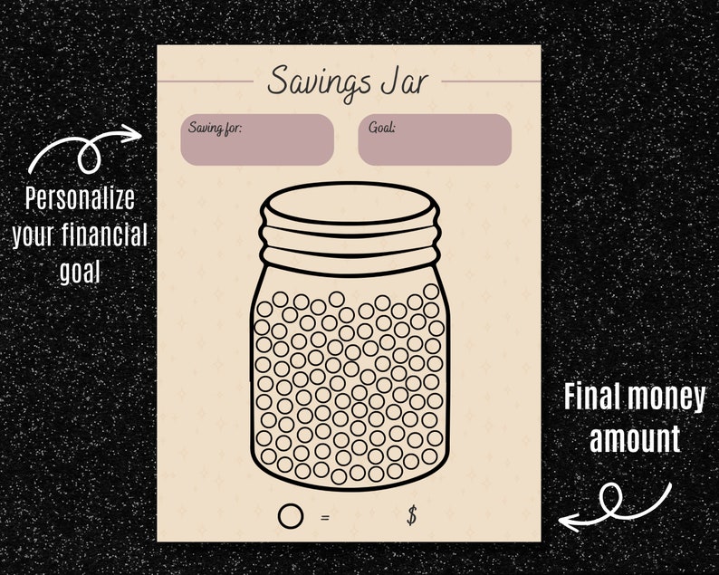Savings Jar Printable, Money Tracking, Money Savings Challenge, Masons ...