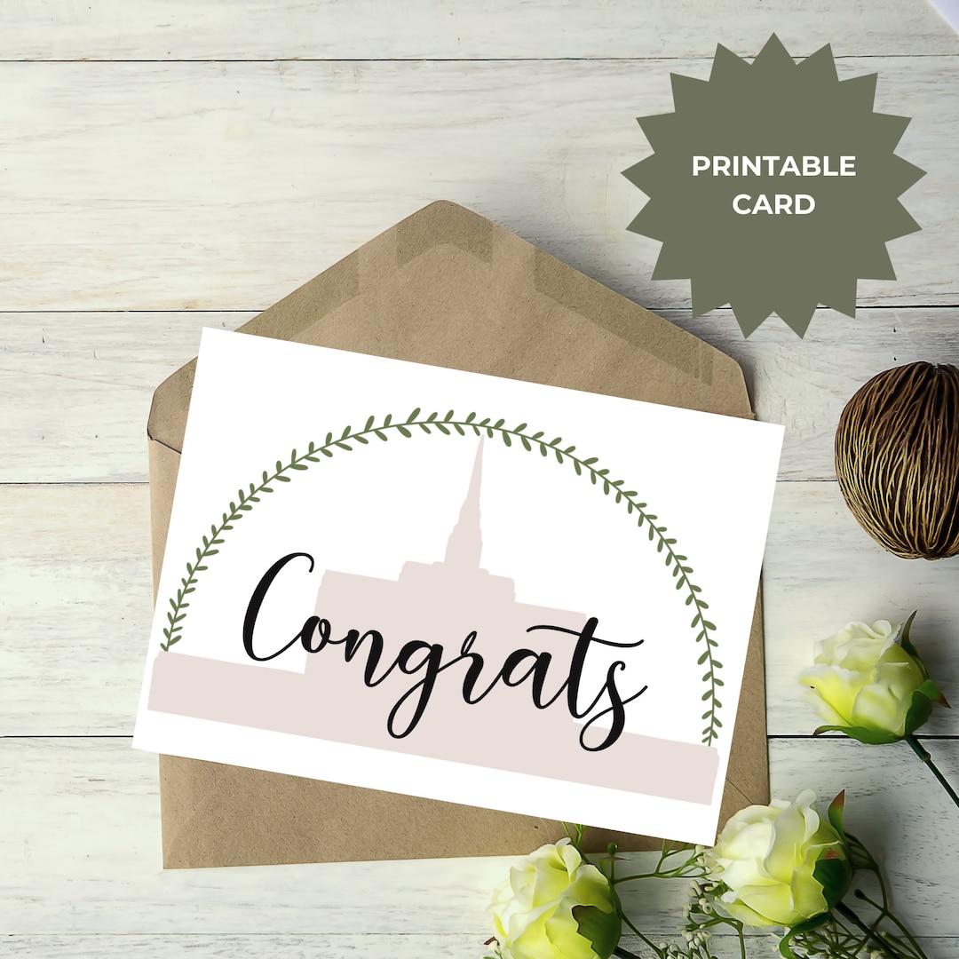 LDS Temple Cards LDS Congratulations Card LDS Wedding Lds - Etsy