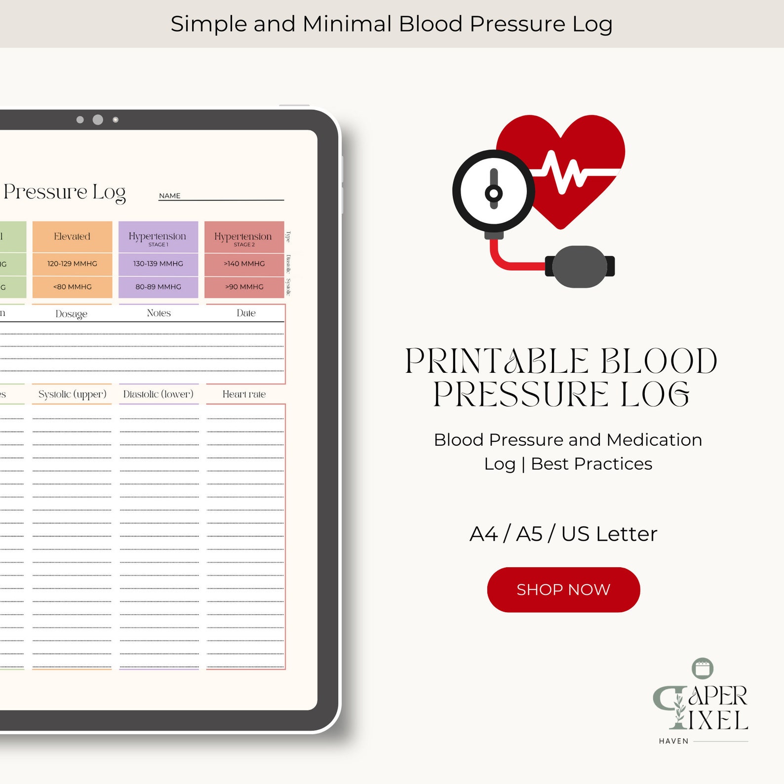 Heart Health Tracker: Printable Blood Pressure Log & Best Practices for ...