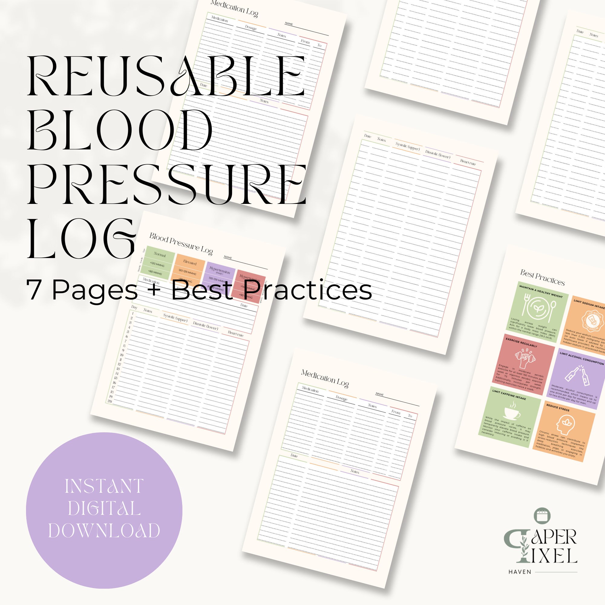 Heart Health Tracker: Printable Blood Pressure Log & Best Practices for ...