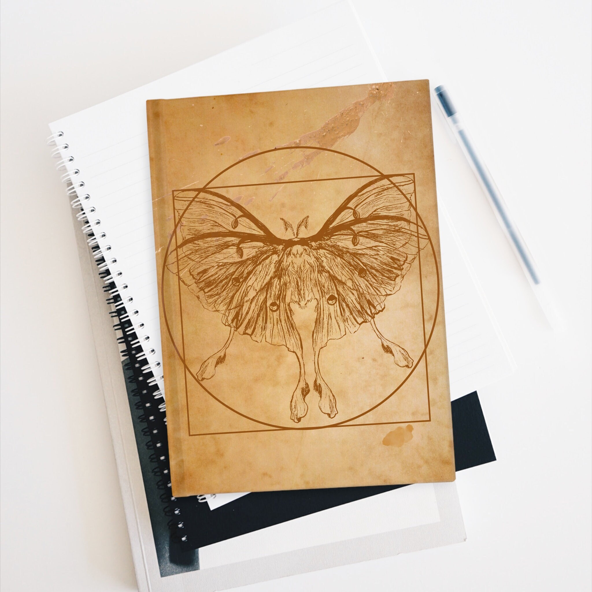 Vitruvian Moth Academia Aesthetic Renaissance Cottagecore Hardcover ...