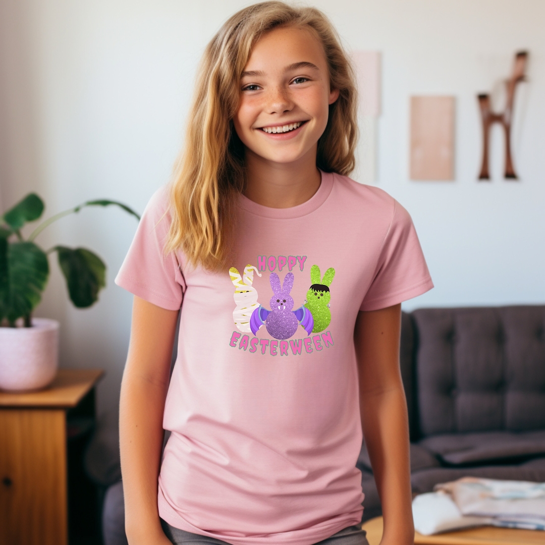 Kids Spooky Easter Hoppy Easterween Monster Peeps Shirt Mummy Dracula ...