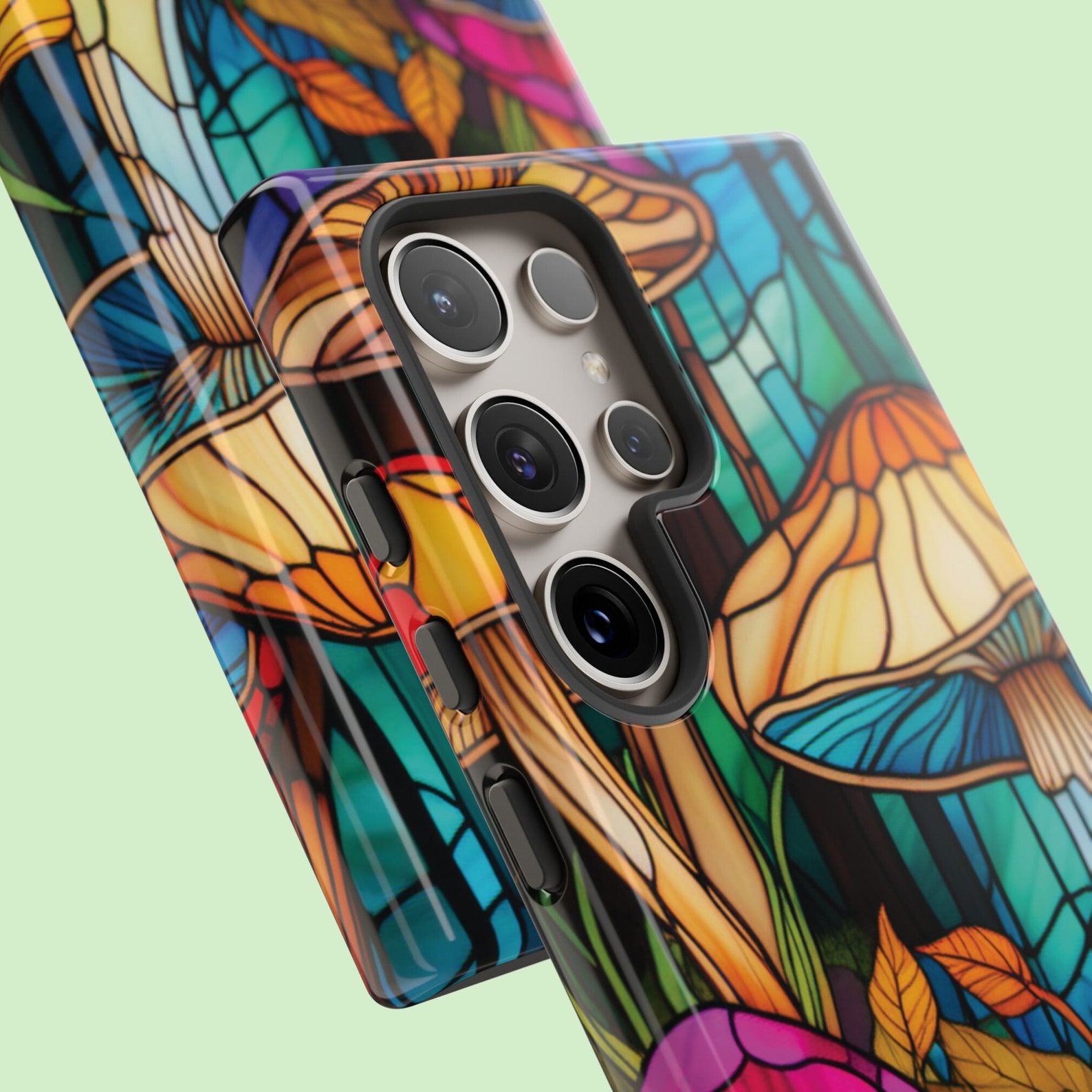 Cottagecore Forest Mushrooms Faux Stained Glass Whimsigoth iPhone ...