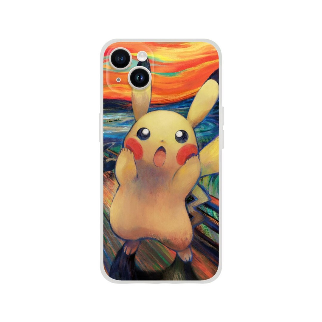 Pocket Monsters Pikachu Munch Art Print Flex Phone Case iPhone Samsung ...