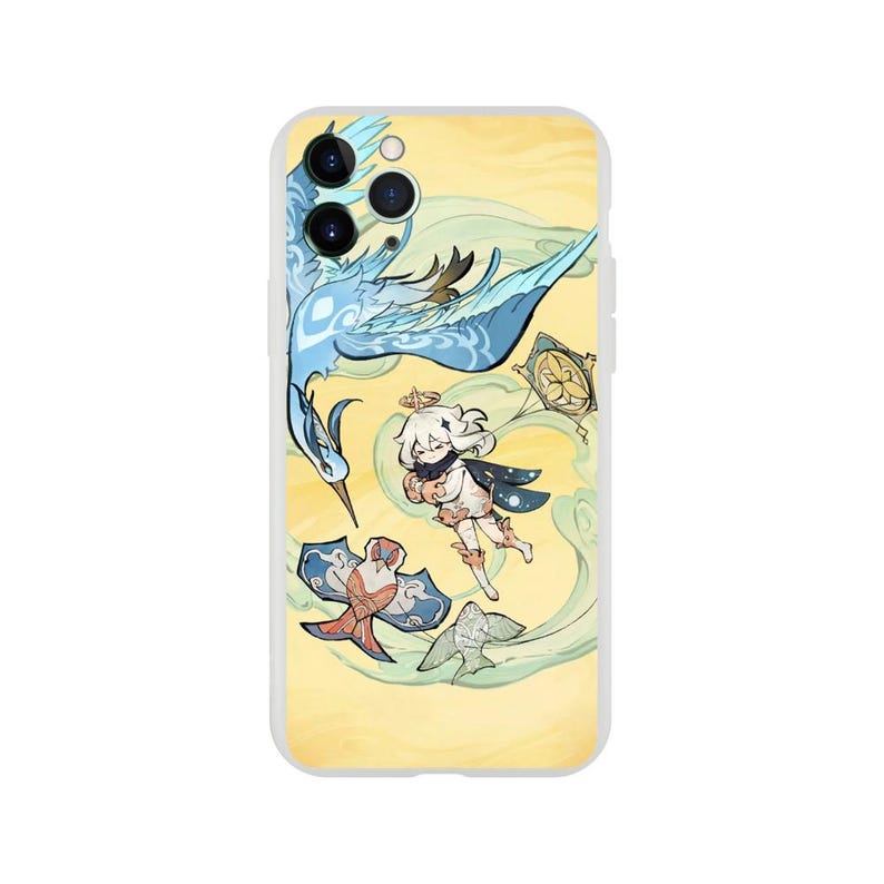 Genshin Impact Paimon Art Print Flex Phone Case iPhone Samsung Android ...