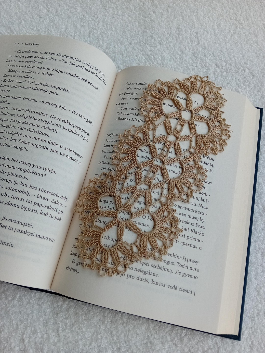 Crochet Beige Bookmark, Elegant Lace Book Accessory, Unique Lace ...