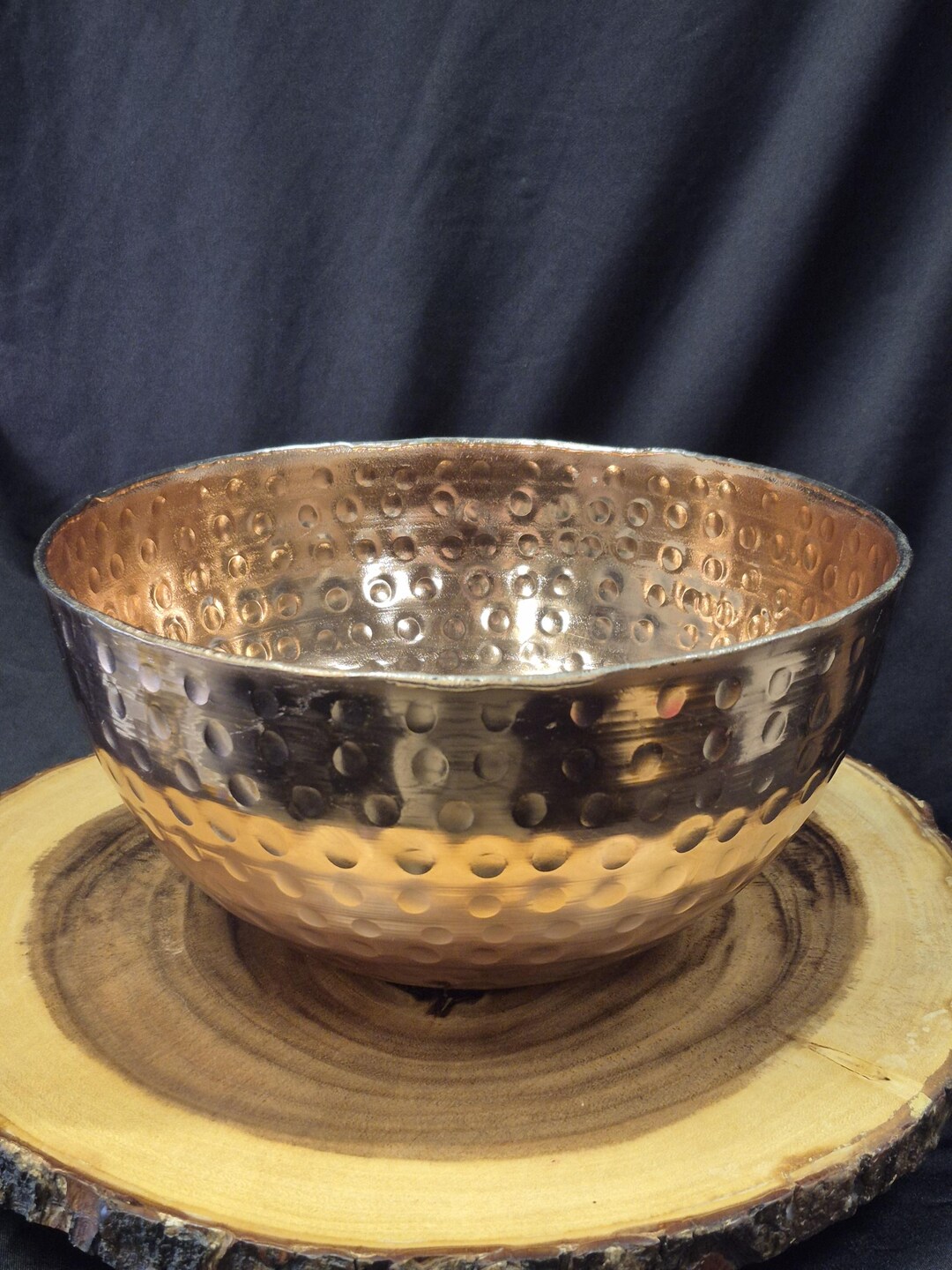 Vintage 10” Hammered Copper Bowl | Made in India | Boho Rustic Decor ...
