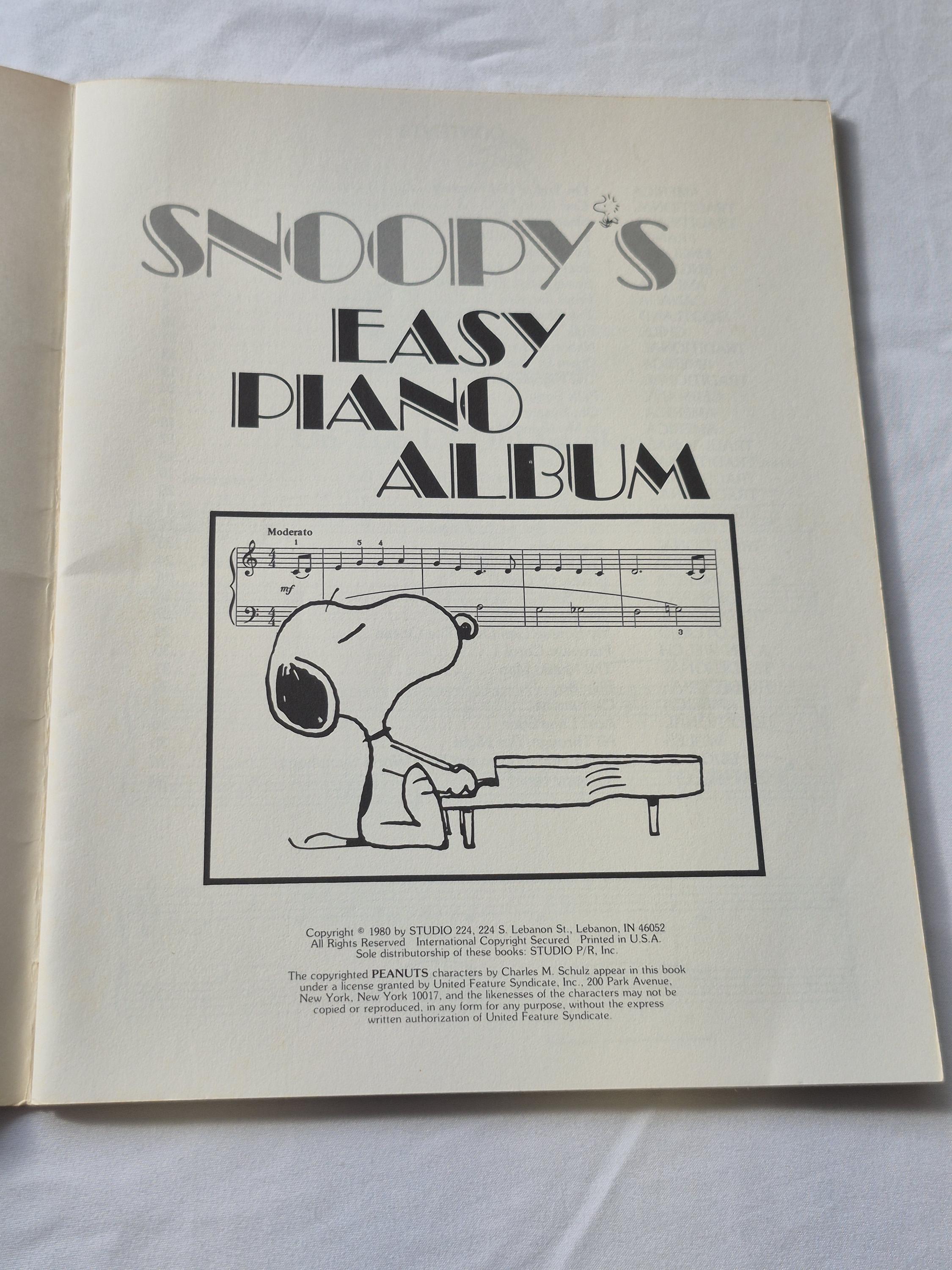 Vintage Snoopy’s Easy Piano Album | Peanuts Music Book | Charles Schulz ...