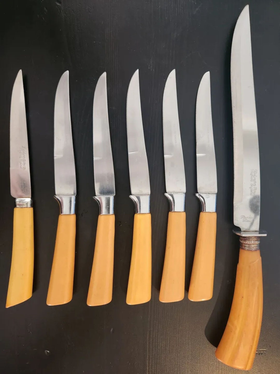 English Bakelite Sheffield Steak Knives - Etsy