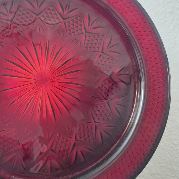 Ruby Glass Platter - Etsy