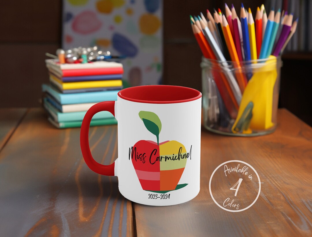 Custom Teacher Mug | Personalized Teacher Appreciation Gift | Colorful ...