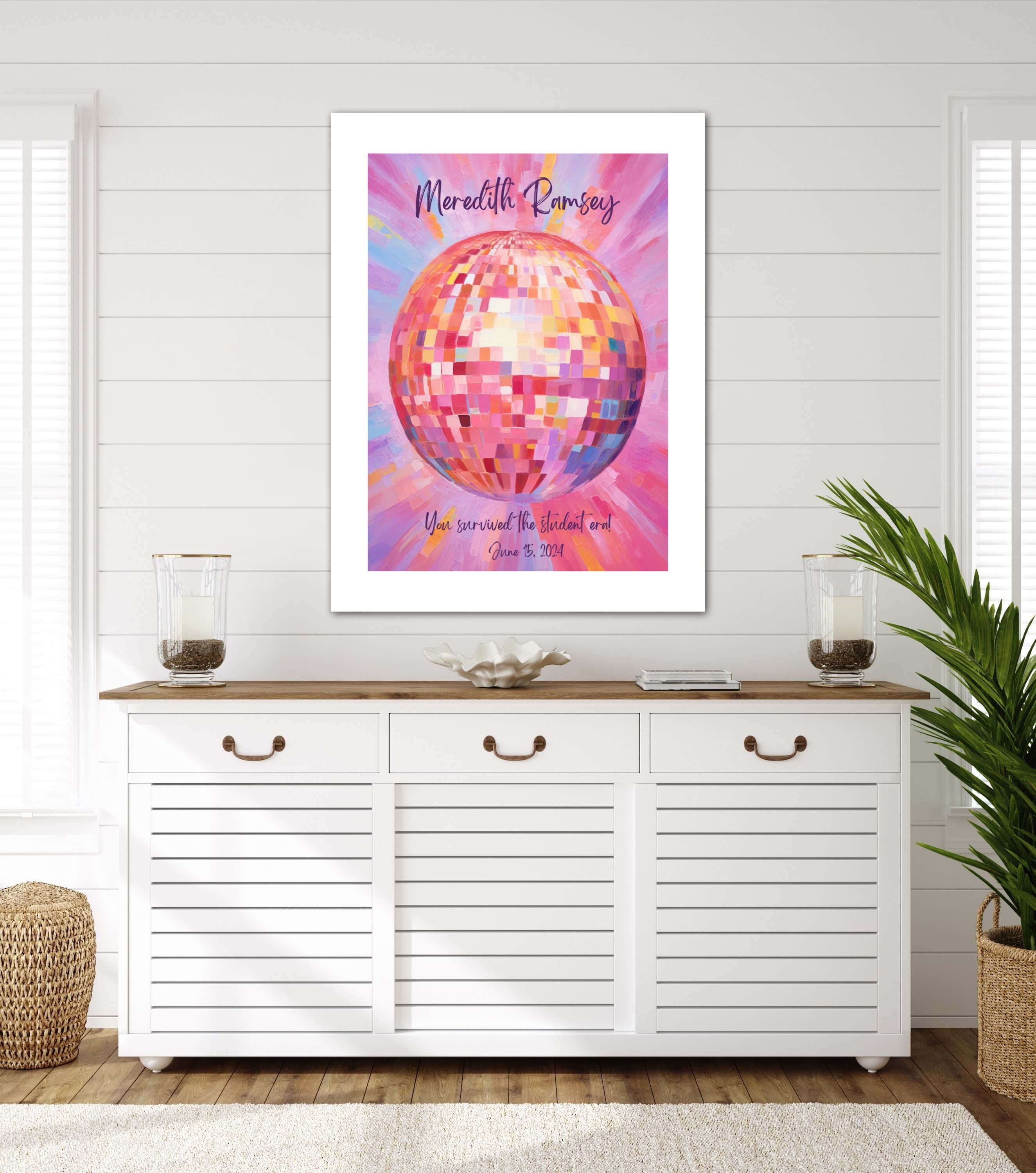 Graduation Custom Poster #1 | Commencement Celebration | Disco Ball Art ...