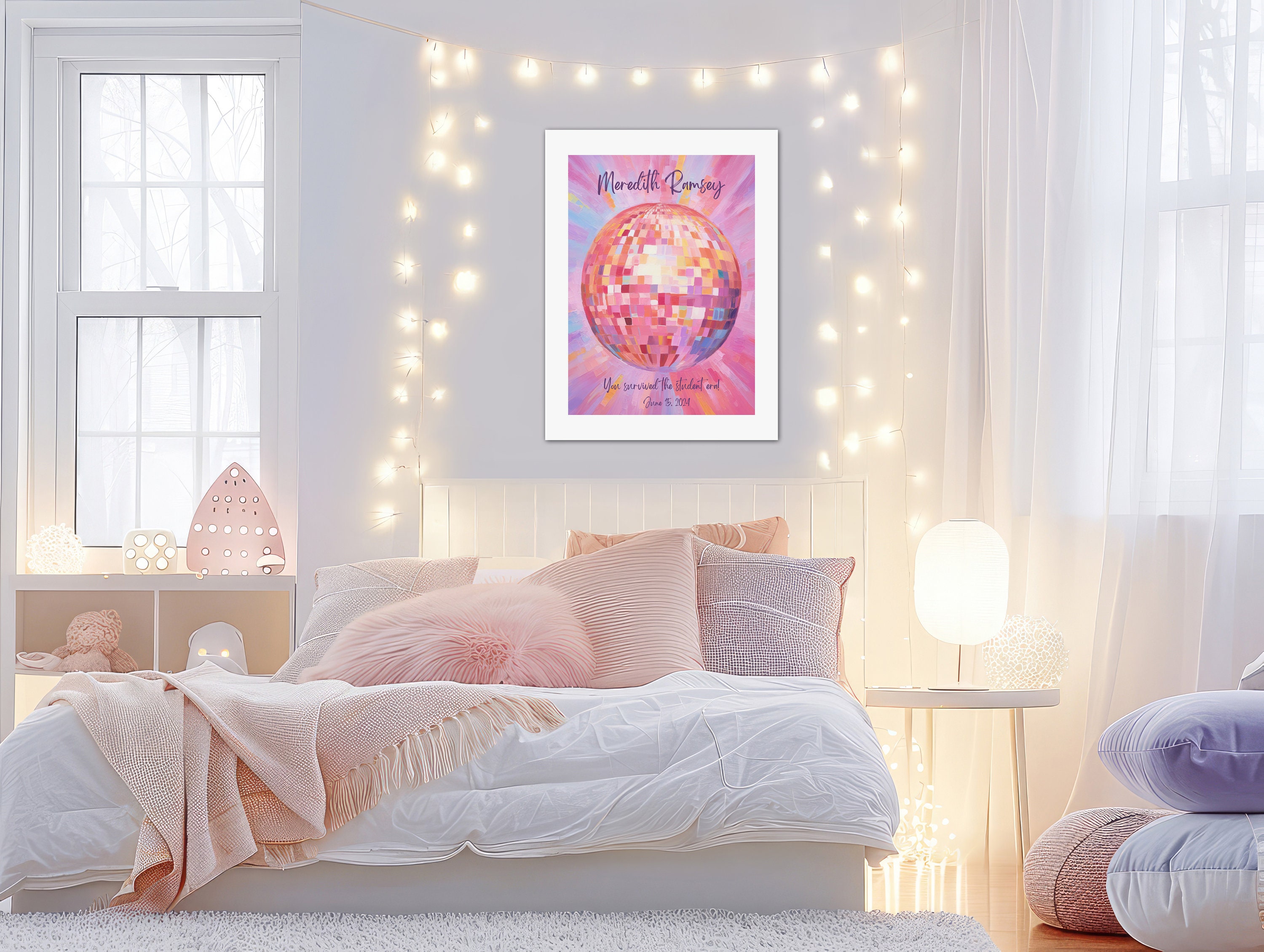 Graduation Custom Poster #1 | Commencement Celebration | Disco Ball Art ...