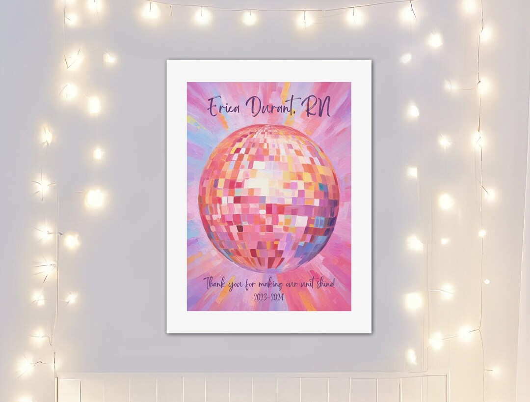 Nurse Appreciation Custom Poster | Mirror Ball | Disco Ball Art | Matte ...