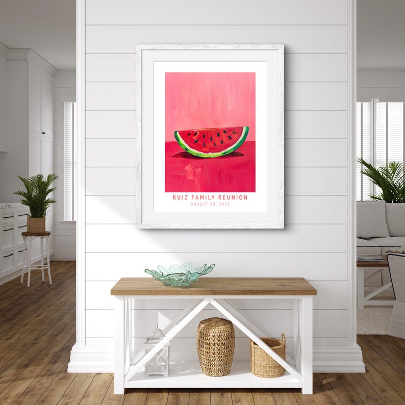 Personalized Poster | Watermelon Art Print | Midcentury Modern Wall ...
