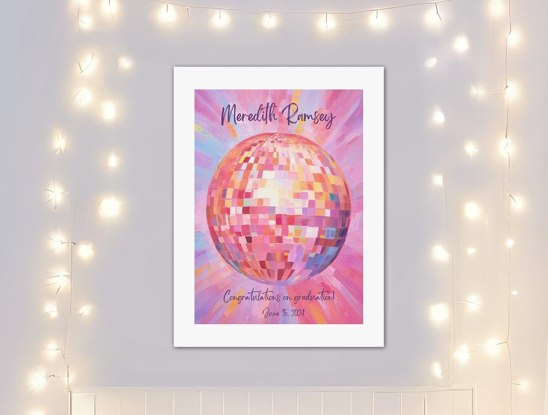 Graduation Custom Poster #2 | Commencement Celebration | Mirror Ball ...