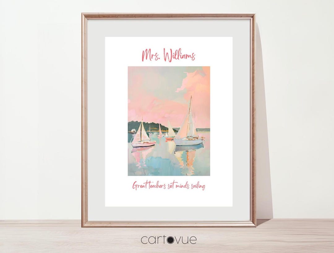 Custom Teacher Poster - Pink Text and Aesthetic | Personalized Teacher ...