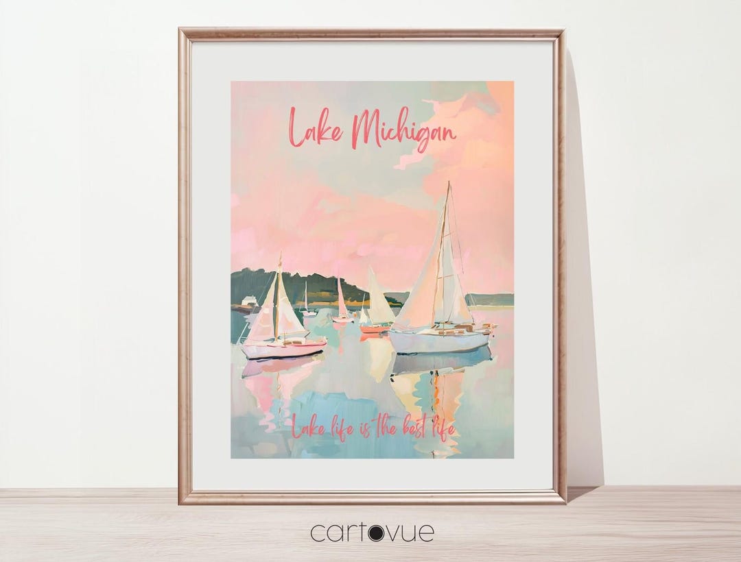Custom Lake Poster | Personalized Lake Celebration Gift | Pink ...