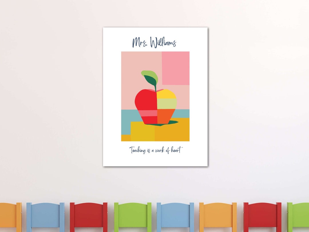 Custom Teacher Poster - Blue Text | Personalized Teacher Appreciation ...