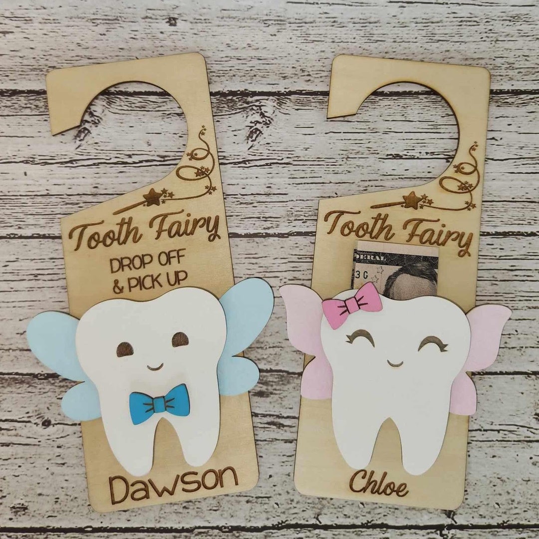 Tooth Fairy Exchange, Tooth and Money Holder, Door Tag, Door Hanger ...