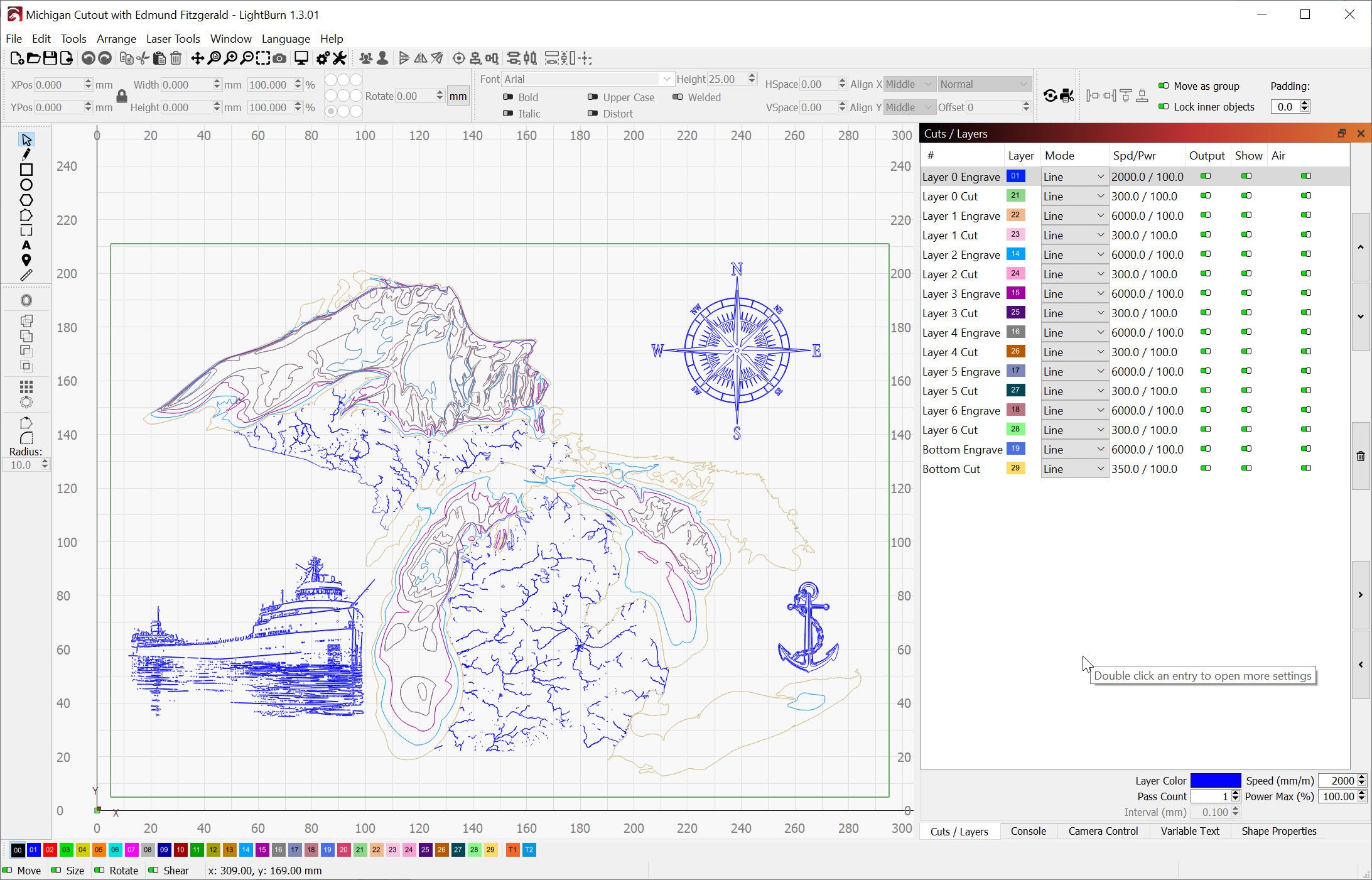 Michigan Great Lakes (with and W/o Ontario) Laser CNC Engrave / Cut ...