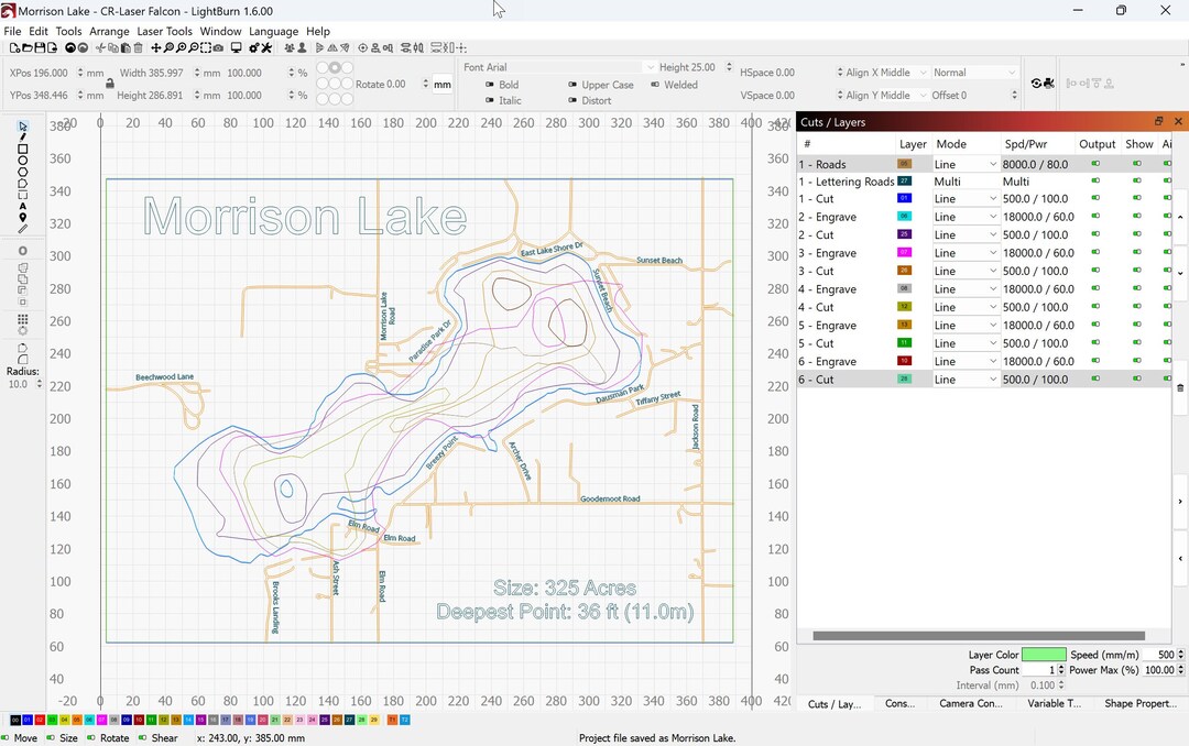 Morrison Lake Digital Download Vector Line Art for CNC or Laser Cutting ...