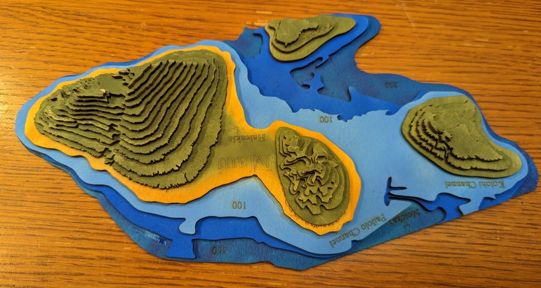 Maui Islands Laser Cut Wood Tabletop Decoration - 16" Wide (made to ...