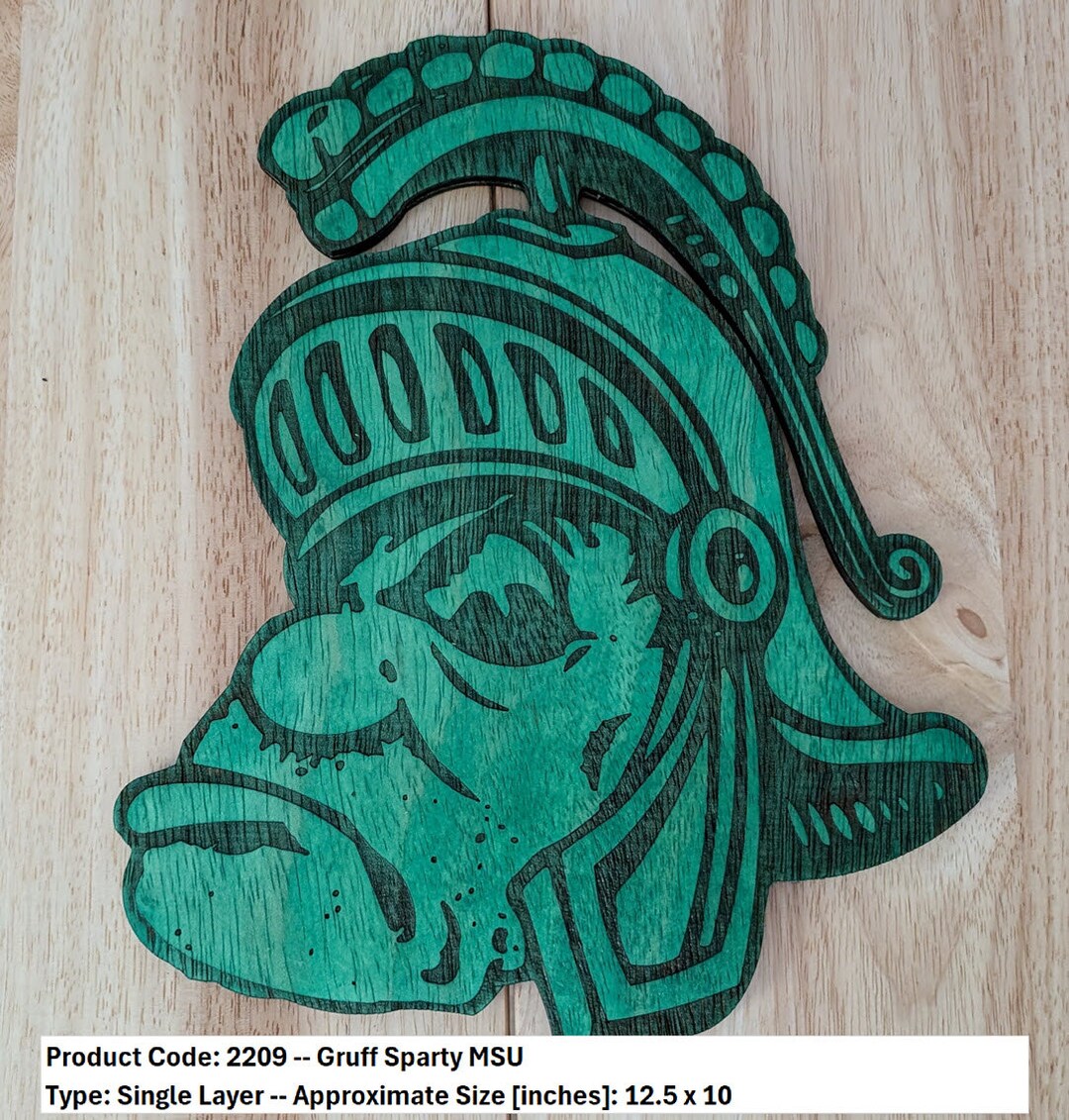 Gruff Sparty MSU Single Layer Laser Cut Size: 12.5 X 10 Inches - Etsy