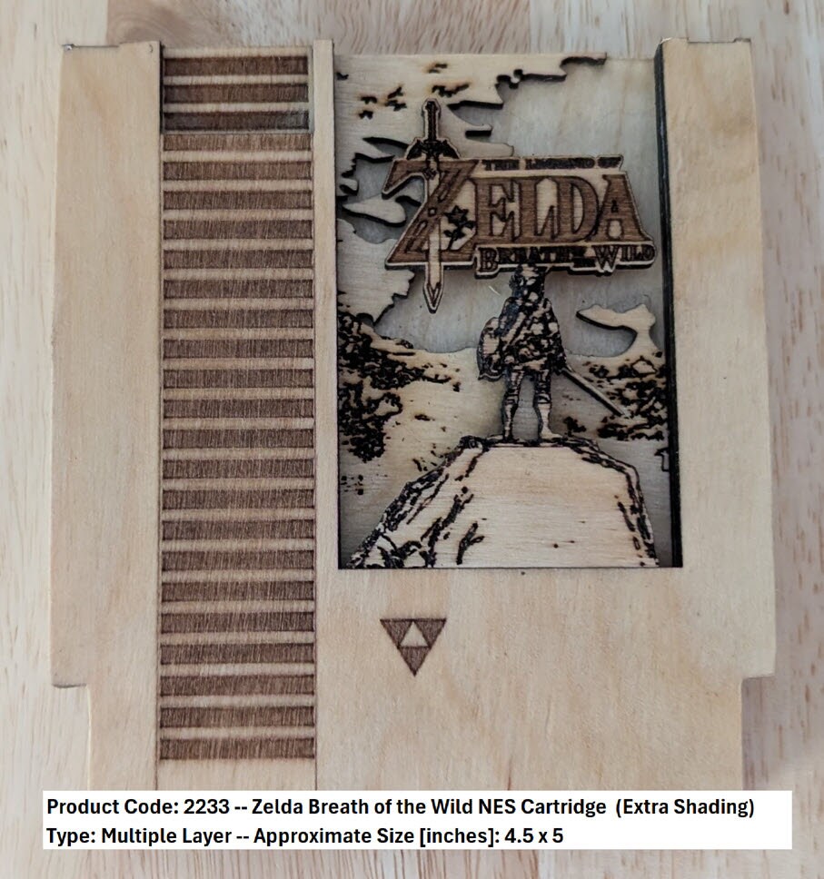 Zelda Breath of the Wild NES Cartridge (extra Shading) - Multiple Layer ...