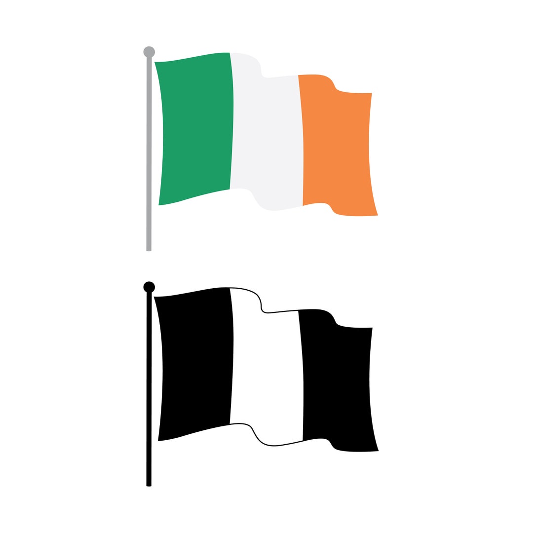 Ireland Flag Transparent. Ireland Flag Wavy Vector. Ireland Flag Cut ...