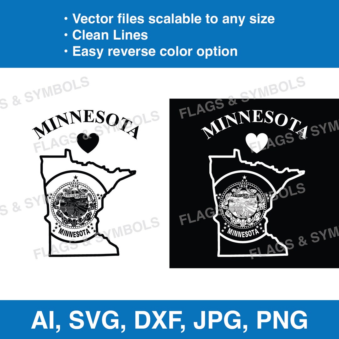 Minnesota State Flag Vector. Minnesota State Cut File. Minnesota State ...