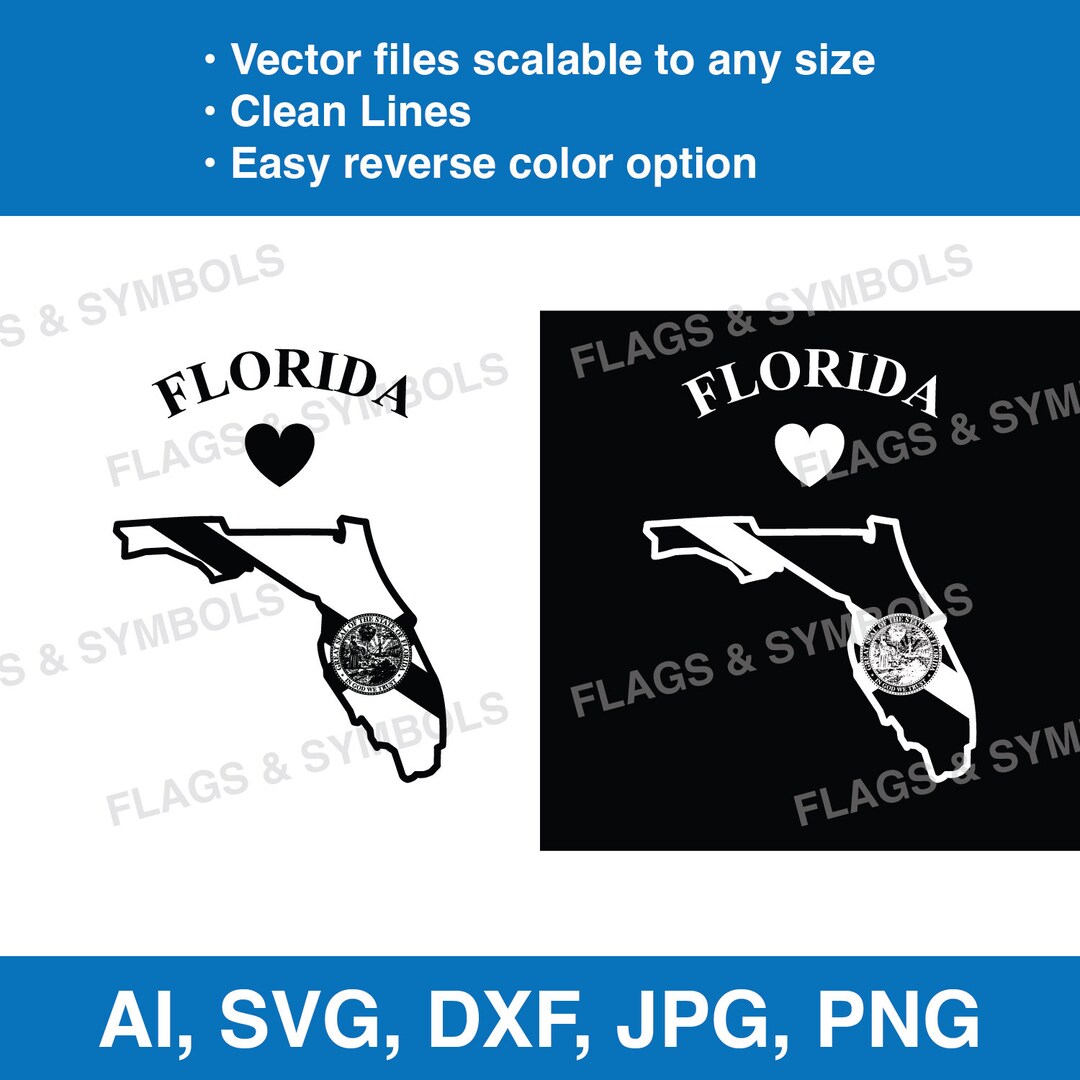 Florida State Flag Vector. Florida State Cut File. Florida State Laser ...