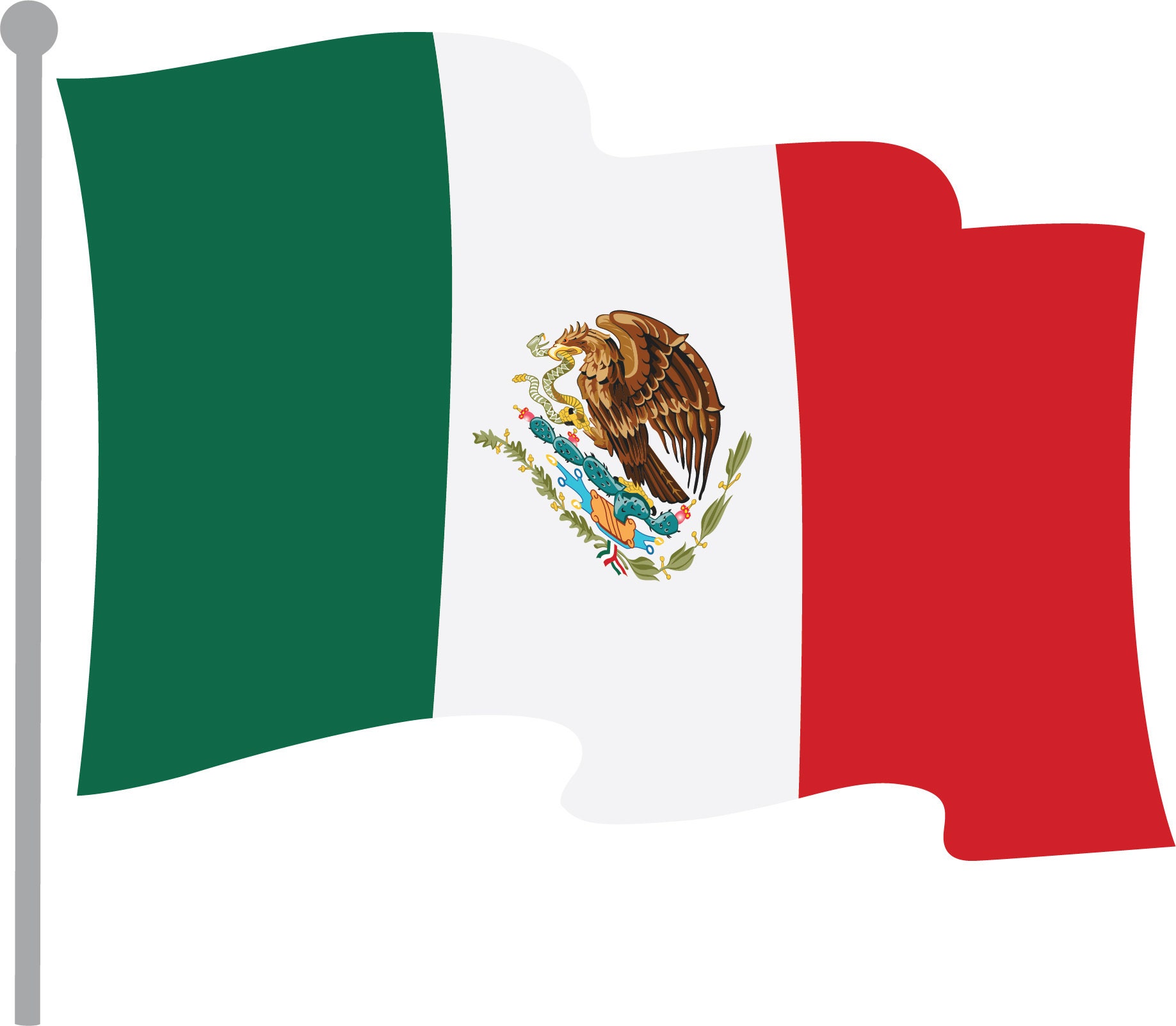 Mexico Flag Transparent. Mexico Flag Wavy Vector. Mexico Flag Cut File ...