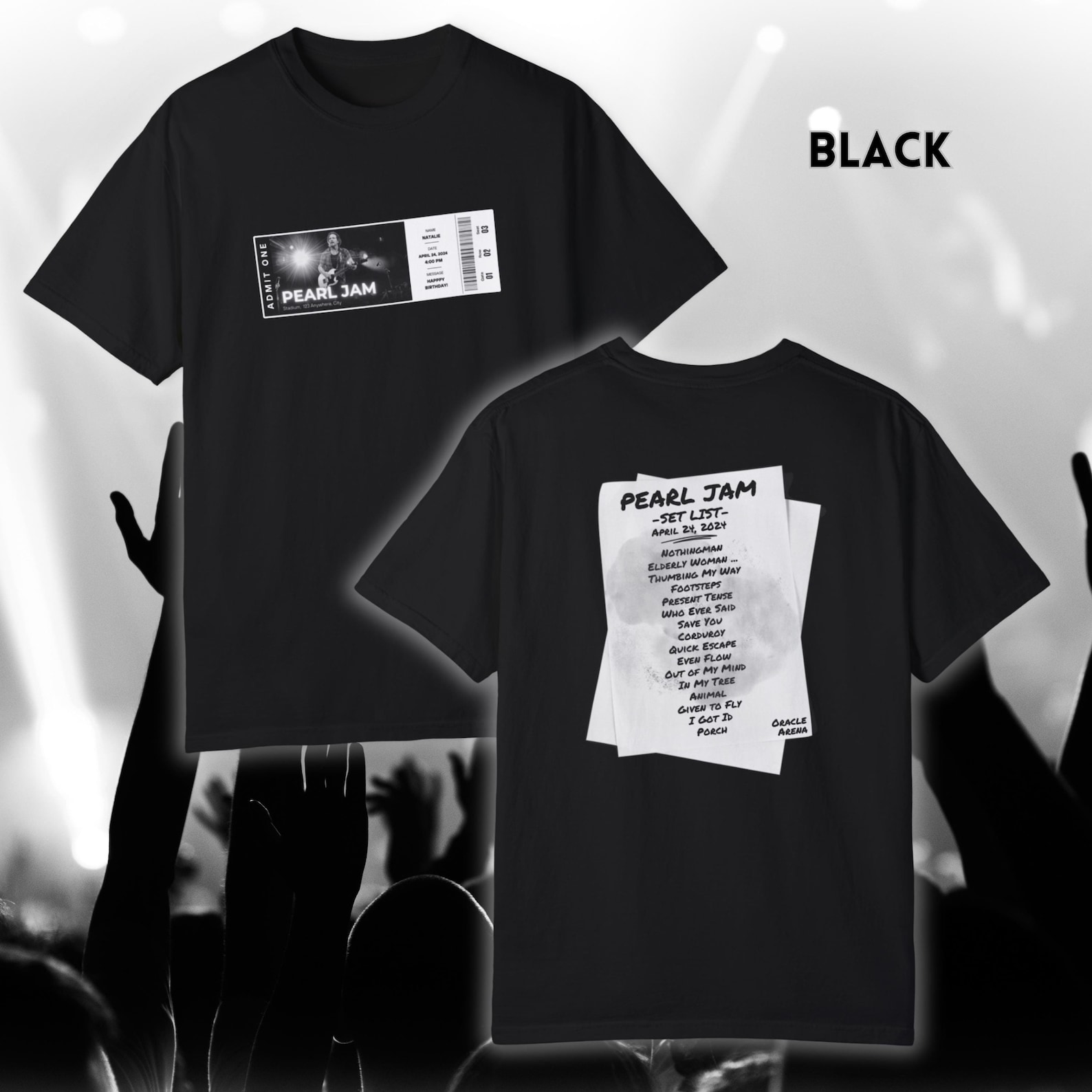 Customized Concert T-shirt, Personalized Concert Tee, Custom Concert ...