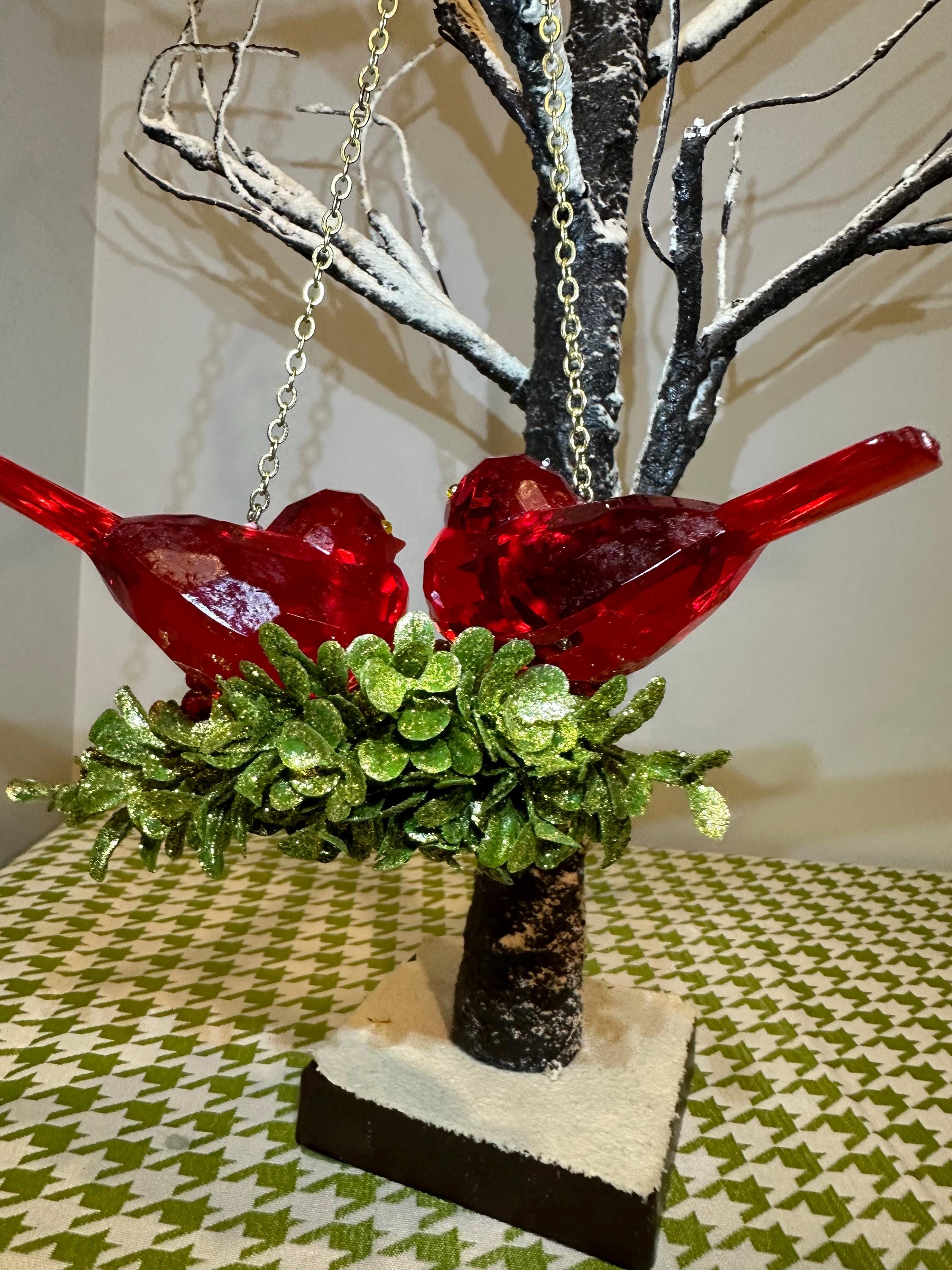 Vintage GANZ Kissing Krystal Birds Mistletoe Ornament, Christmas Décor ...