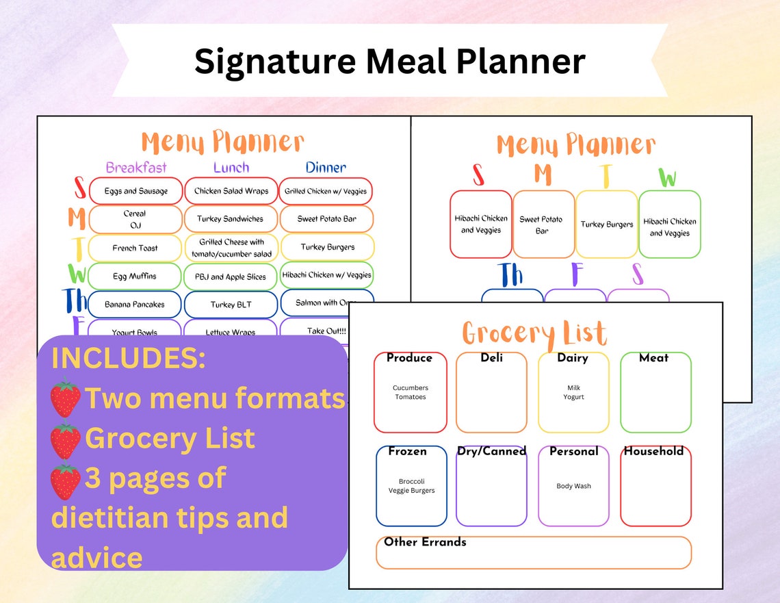 Dietitian Menu Planner With Nutrition Advice | Healthy Menu Planning ...