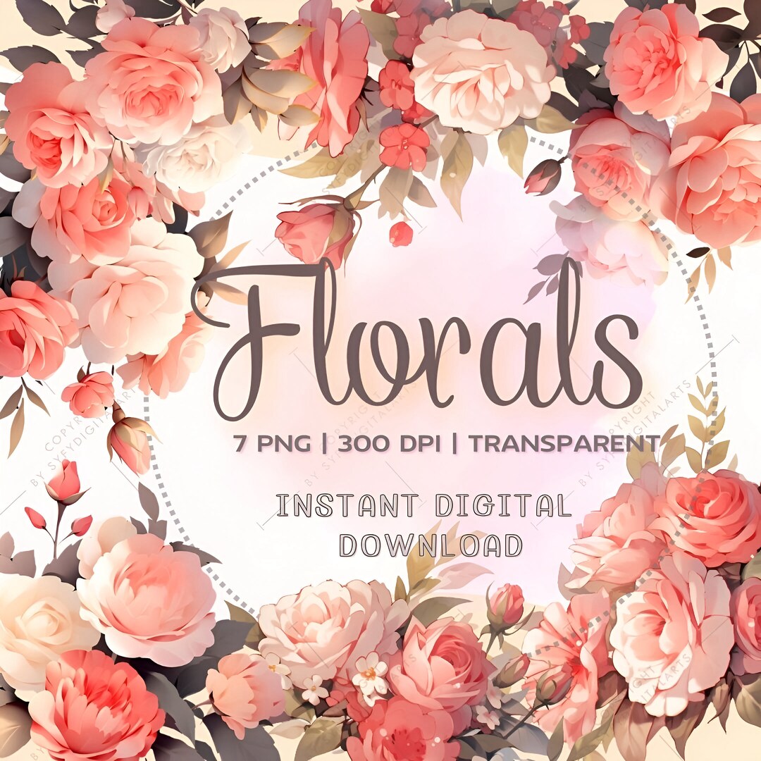 The Png Transparent Roses Clip Art Set, in the Style of Light Orange ...