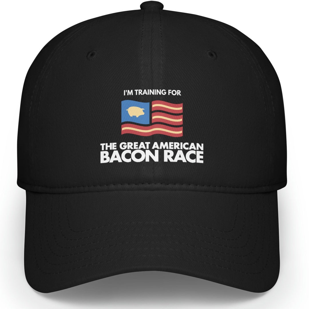 American Bacon Race Hat, in Training, Bacon Gifts, Bacon Baseball Hats ...