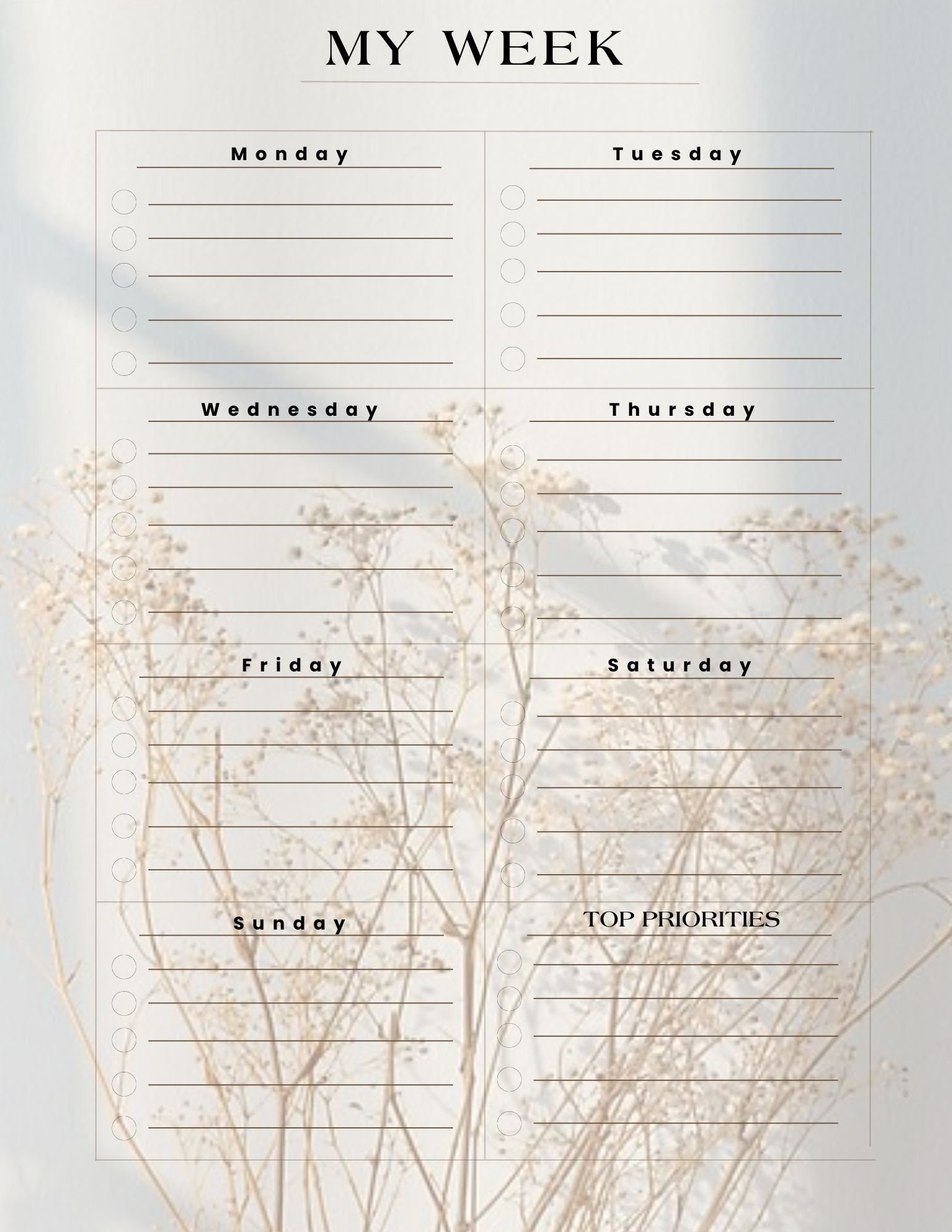 Weekly Planner - Etsy