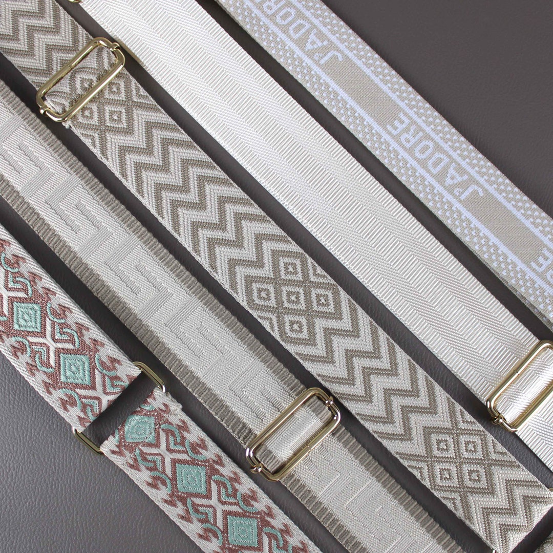 Beige Interchangeable Strap for Crossbody Leather Bag, Patterned Strap ...