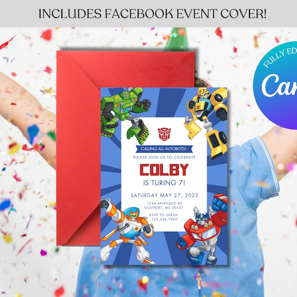 Transformers Birthday Invitation - Etsy