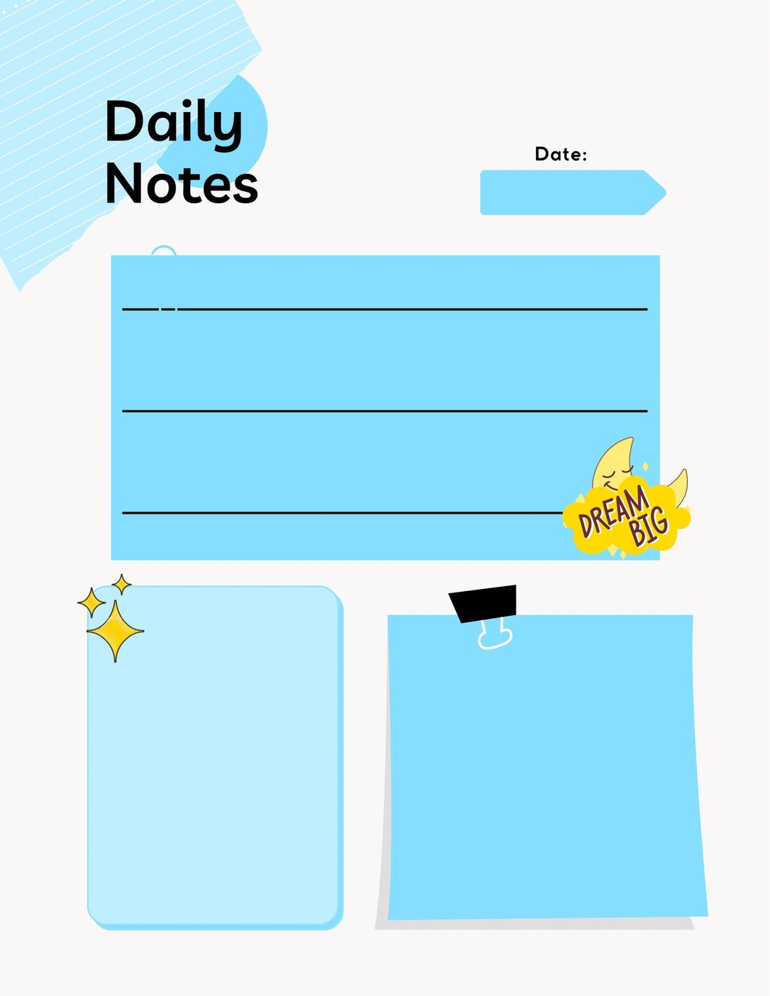 Printable Daily Notes - Etsy